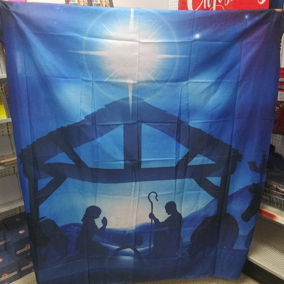 Holiday | New Christmas Shower Curtain Story Of Christmas Manger ...